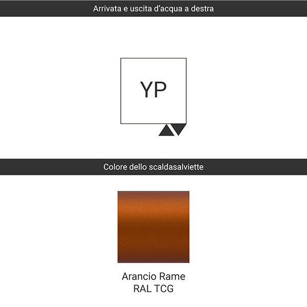 Scaldasalviette ad acqua calda colore arancio rame