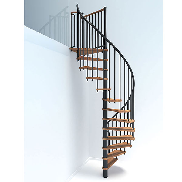 Scala a chiocciola - Ø 1.40m - Nera e faggio
