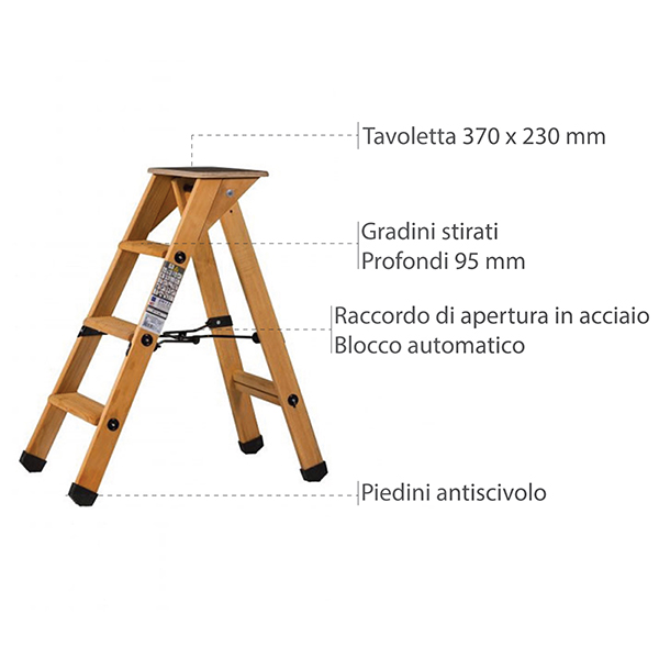 Scala in legno per imbianchino, muratore e altri artigiani...