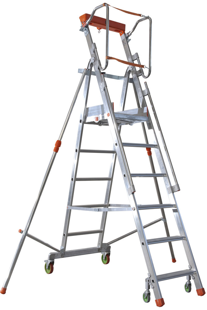 Scaletta leggera con ruote per uso facile