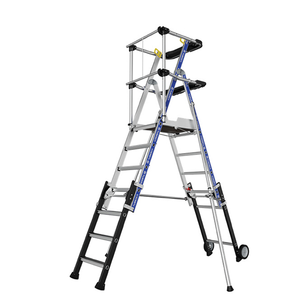 Scaletta a castello telescopica, da 3 a 7 gradini