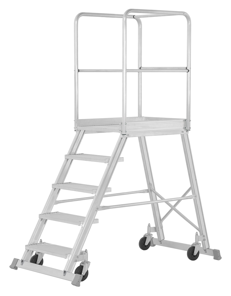 Scaletta in alluminio con ruote + Protezione totale: dotata di 4 ruote ...