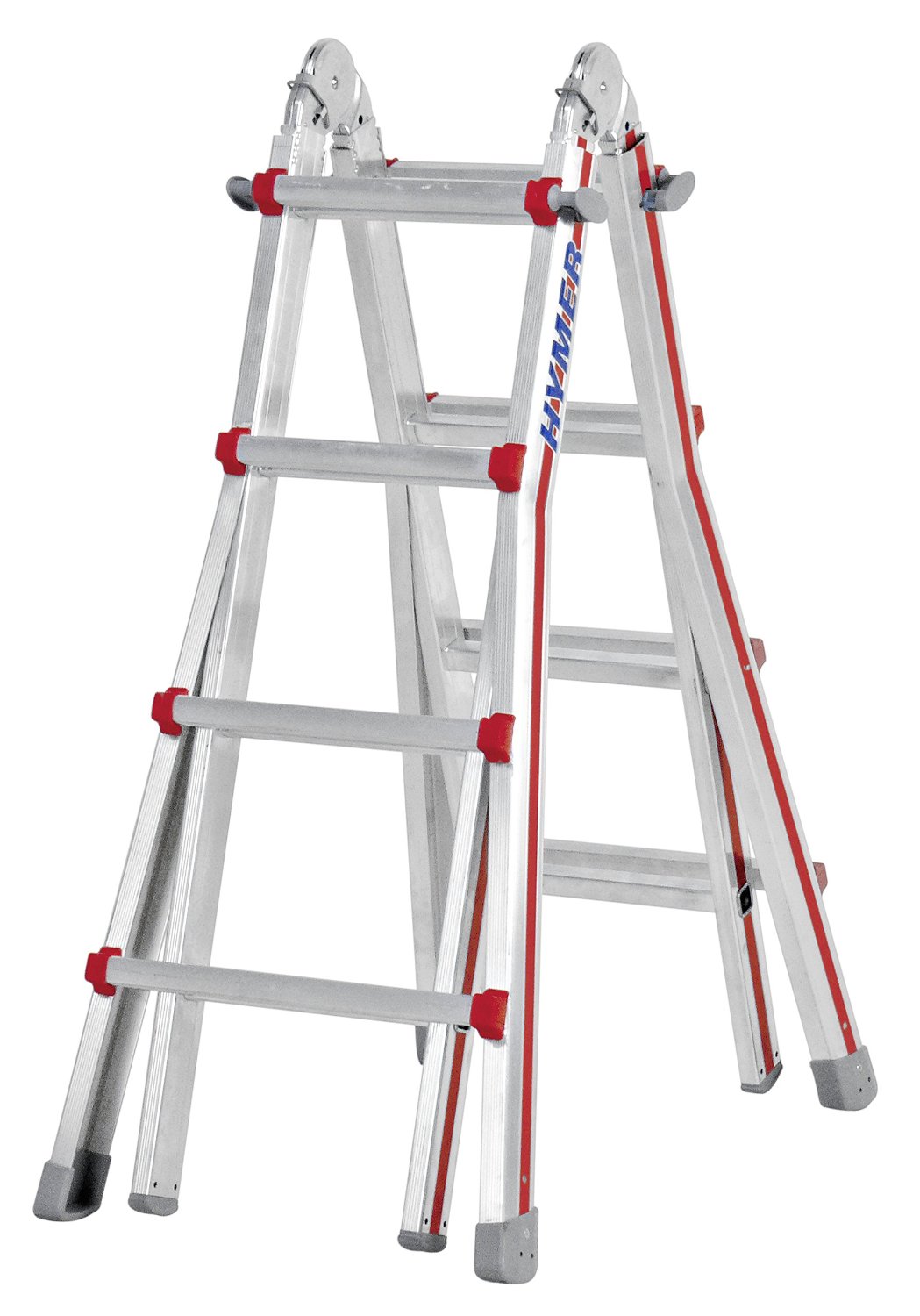 Scaletta telescopica in alluminio 4 tronchi multiposizione: scala ...
