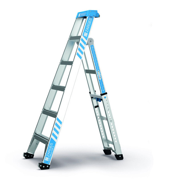 Profi-stehleiter aus eloxiertem Aluminium. 5 Leitern in einer.