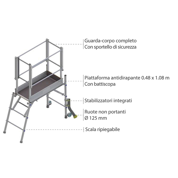 Piccolo trabattello mobile professionale 2 ruote