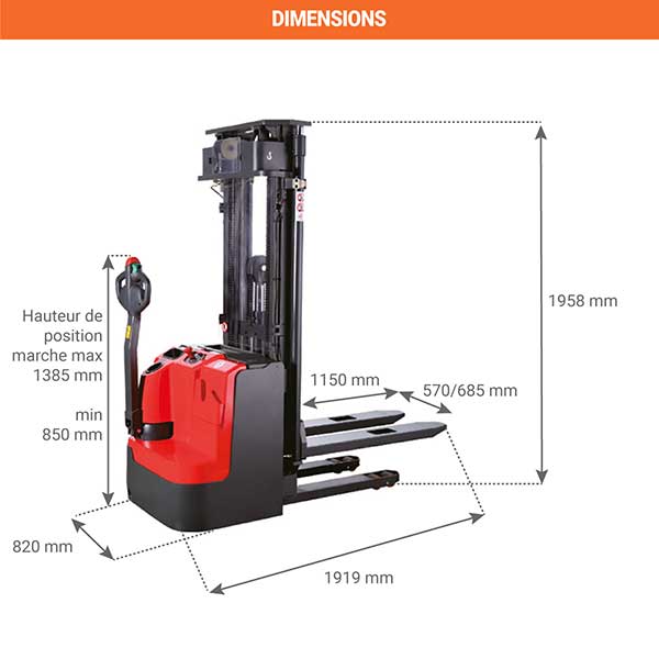 Gerbeur électrique avec levée initiale