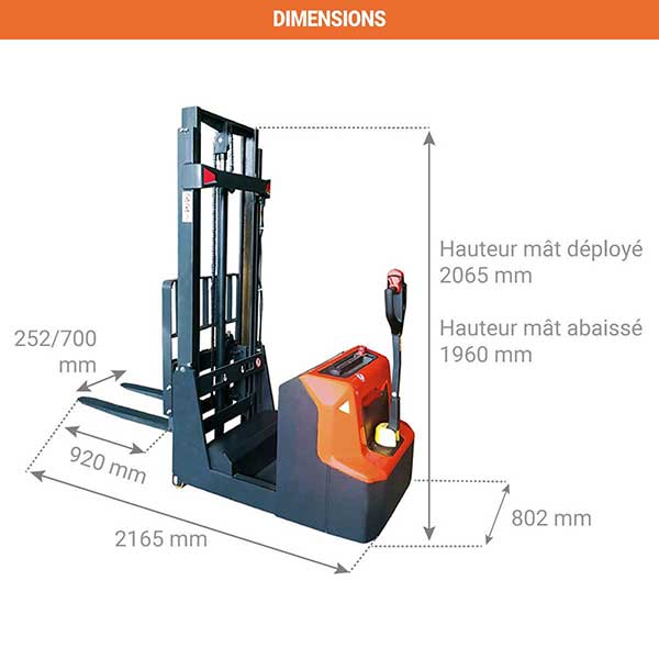 Gerbeur électrique compact - Charge max 600kg