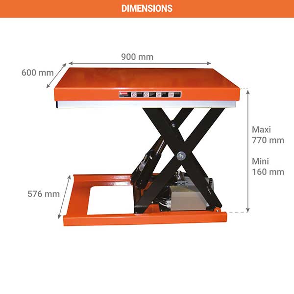 Table élévatrice électrique - Charge max 500 kg