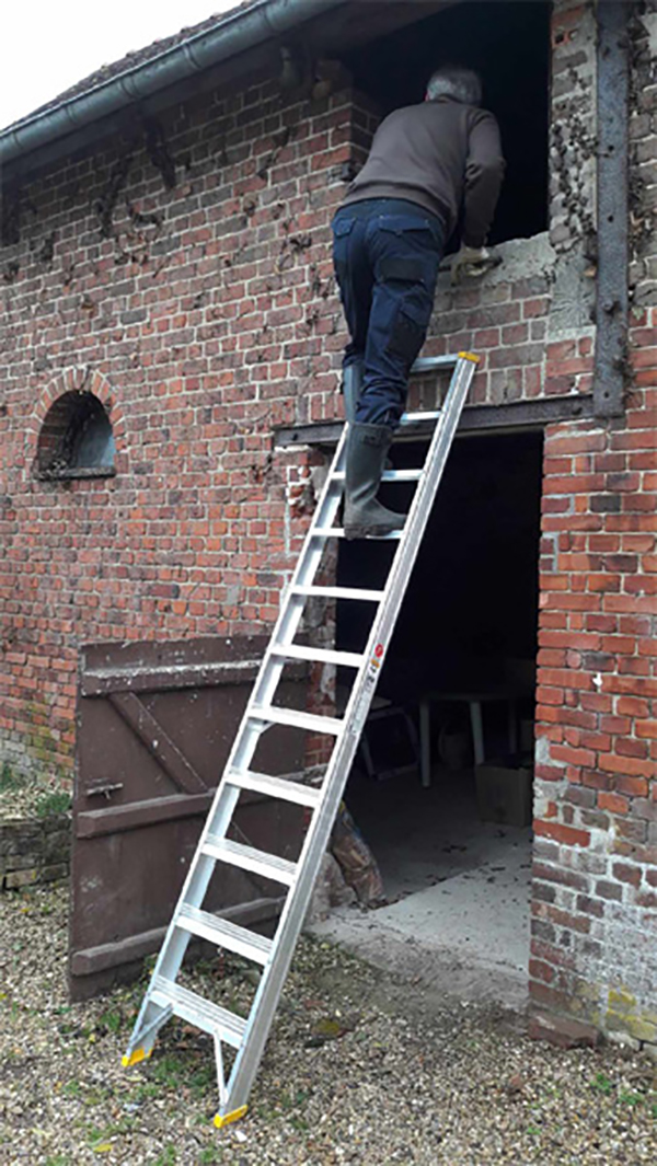 Aluminium Stufenleiter mit max. Reichhöhe 2,58m, Treppenneigung 67°